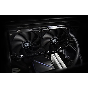 ID-COOLING DASHFLOW 240 Basic Black CPU Water Cooler LGA1700 Compatible AIO Cooler 240mm AM5 CPU Liquid Cooler White LED 2x120mm PWM Fans, Intel 1700/1200/115X, AMD AM5/AM4