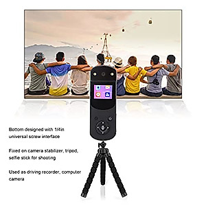 Portable DV Camera, 16MP Digital Micro HD 1080P Digital Video Recorder with Beauty Filter for VLOG Recording (Black)