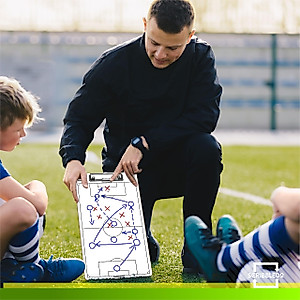 Scribbledo Soccer Dry Erase Coaching Board 15"x9" Soccer Whiteboard for Coaches Soccer Coaching Equipment Accessories Tactics Field Board Clipboard The Perfect Coach Gifts