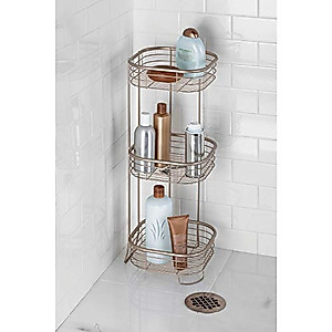iDesign Standing Shower Caddy Organizer, The Forma Collection – 9.5" x 9.5" x 26.25", Satin Silver