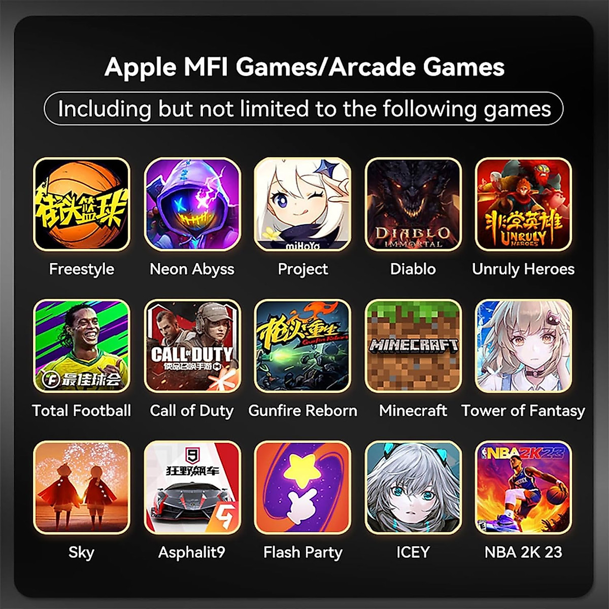 arVin Wireless Gaming Controller for iPhone, iPad, Android, Samsung Galaxy, Tablet, Switch, PS4, PC Gamepad with Hall Effect Joystick/Turbo/6-Axis Gyro/Vibration, Direct Play for Call of Duty, Genshin