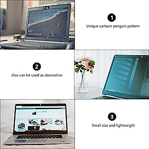 SOLUSTRE Laptop Computer 6 pcs Plastic Smartphone Privacy Adhesive Microphone Cute Animal Laptop Tablet Sliding Slide Webcam Pattern Computer Cover Notebook Lid Penguin for Web Patch Cartoon Laptops