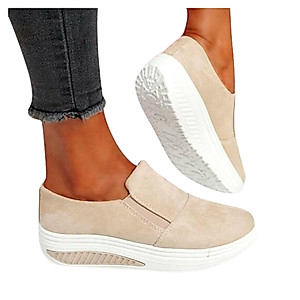 ZBYY Womens Sneakers Summer Casual Closed Toe Flat Sandals Walking Shoes Breathable Comfort Wedge Platform Loafers