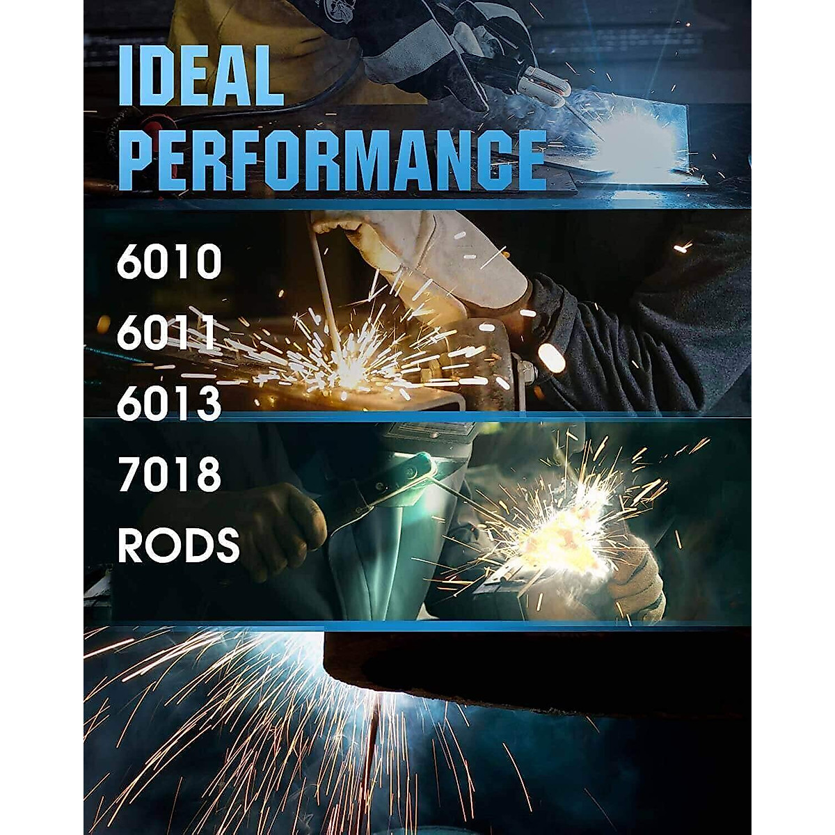 Wrdlosy 250Amp Welder, 10PCS Welding Rods Welding Gloves Welding Hammer, Small Portable Welding Machine, For Beginners Welder Machine, Stick Welder, 360°Large Area Heat Dissipation ARC Welder