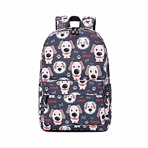 Wadirum Fashion School Backpack for Boy and Girl Weekend Travel Laptop Backpack Dog