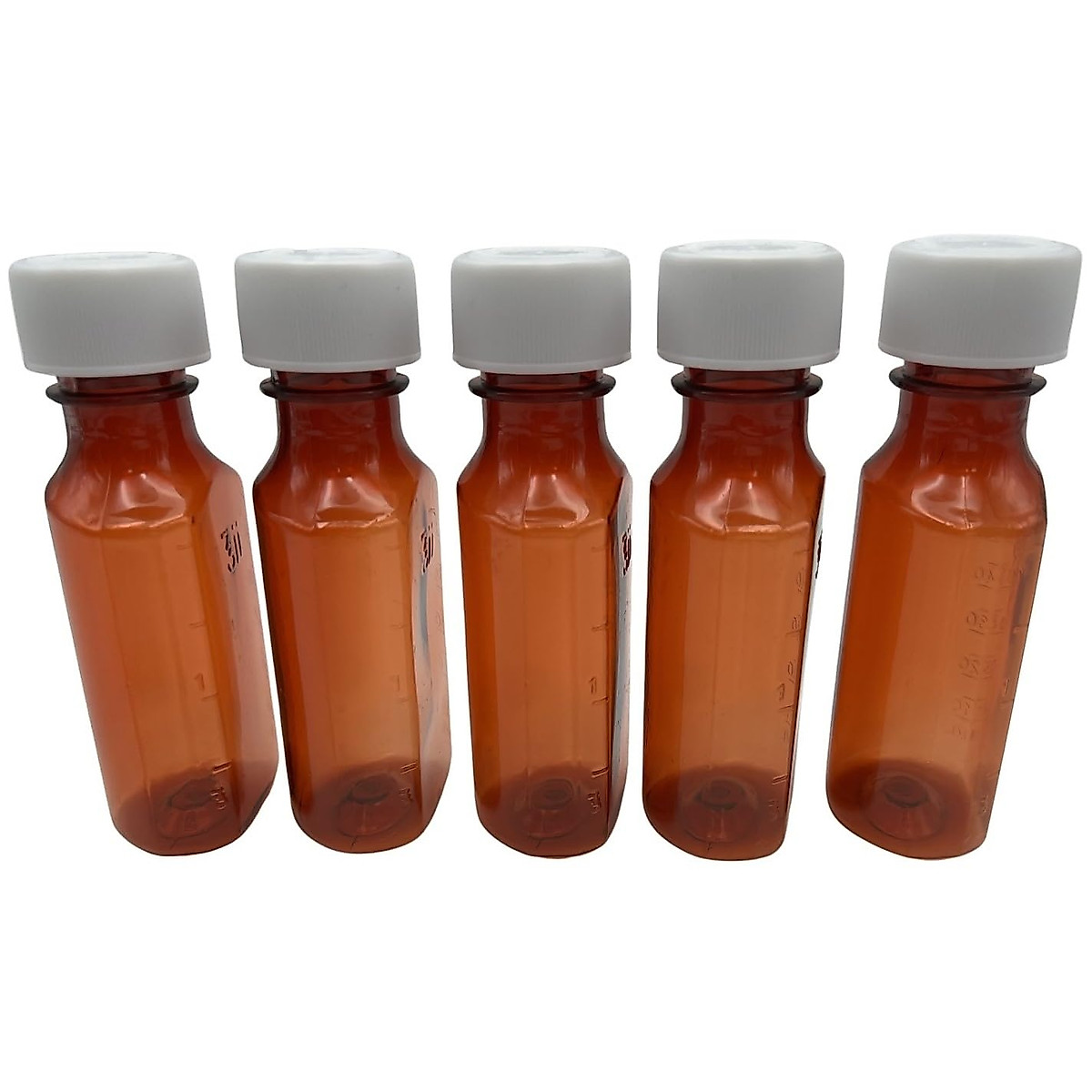 Sandhill Tools Pharmacy Liquid Medicine Leak Proof Bottles 2 Oz with Child Resistant Caps, Perfect for Travel Graduated Oval Plastic Containers (Pack of 12)