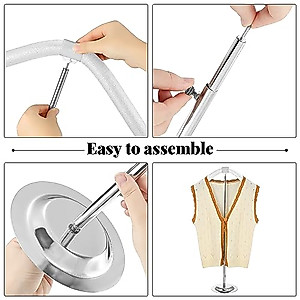 Amyhill Flexible Shoulder Stand Adult Adjustable T Shirt Display for Vendors Black Metal Clothes Hanger Rack Portable Hanging Clothing Display for Drying Iron Steaming Garment Coat Holder (1 Piece)