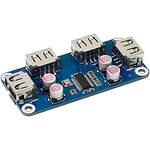 BFab USB HUB HAT (B) for Raspberry Pi 4B/3B+/3A+/2B/Zero/Zero W/Zero WH,with 4X USB 2.0 Ports patible with USB 2.0 / 1.1