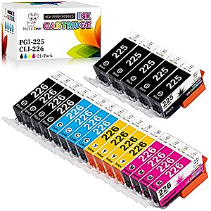 Miss Deer Compatible Ink cartridges 225 and 226 Replacement for Canon PGI-225 CLI-226 for MG6220 MG6120 MG5320 MG5220 MX882 MX892 (5 Large Black, 4 Small Black, 4 Cyan, 4 Magenta, 4 Yellow) 21-Pack