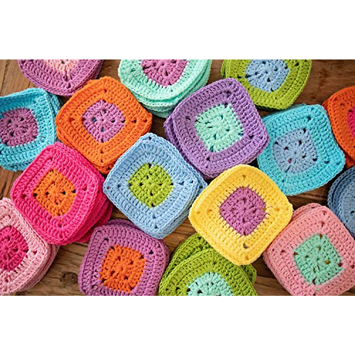 Studio Sam Pure Cotton Yarn Set for Knitting and Crochet. Pack of 10 Skeins, Total 1850 Yards. Great for Baby Blankets and Clothes. Boho Brights Collection.