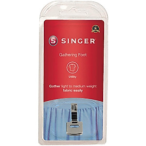 SINGER | Gathering Presser Foot for Low-Shank Sewing Machines, Simutaneously Trims & Hems Edges, Zig-Zag and Over-Edge Stitches - Sewing Made Easy