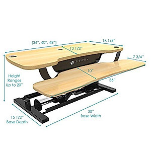 Power Pro Electric Height-Adjustable Desk Riser by VersaTables | USA Manufactured | Standing Desk Converter | Sit to Stand Desktop with Keyboard + Mouse Tray | 36"x 24" | Black