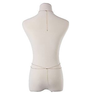 Jerany Rhinestone Body Chain Pearl Waist Belly chain Sexy Bra Bikini Body Chains Beach Body Necklace for Women