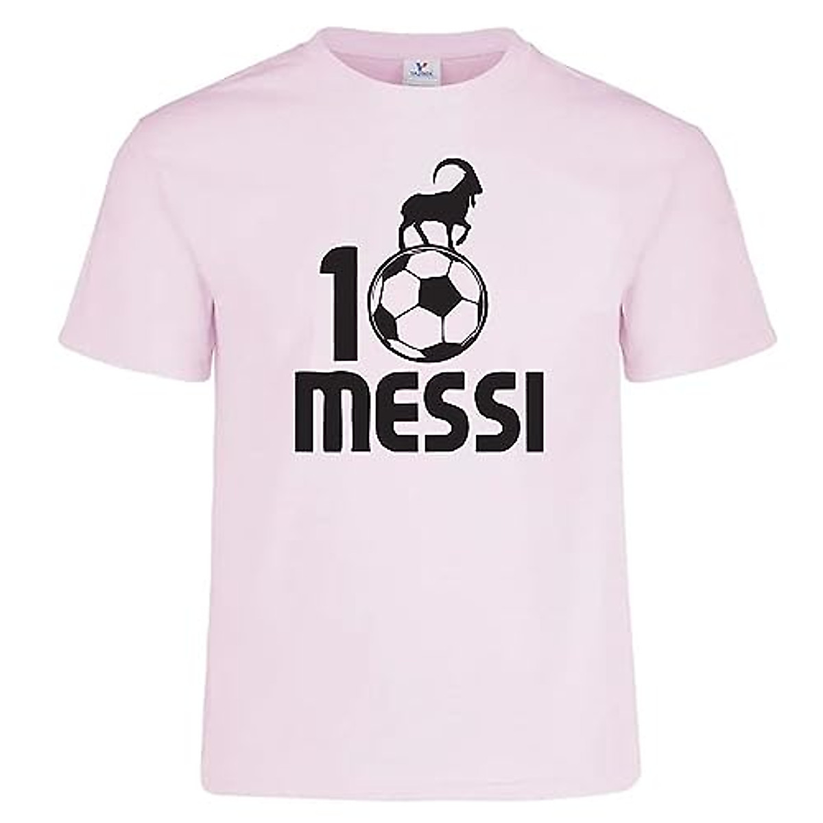 Pink Miami Soccer Fan Tshirt Football Short Sleeve T-Shirt Number 10 Adults 100% Cotton (as1, Alpha, m, Regular, Regular, Pink)