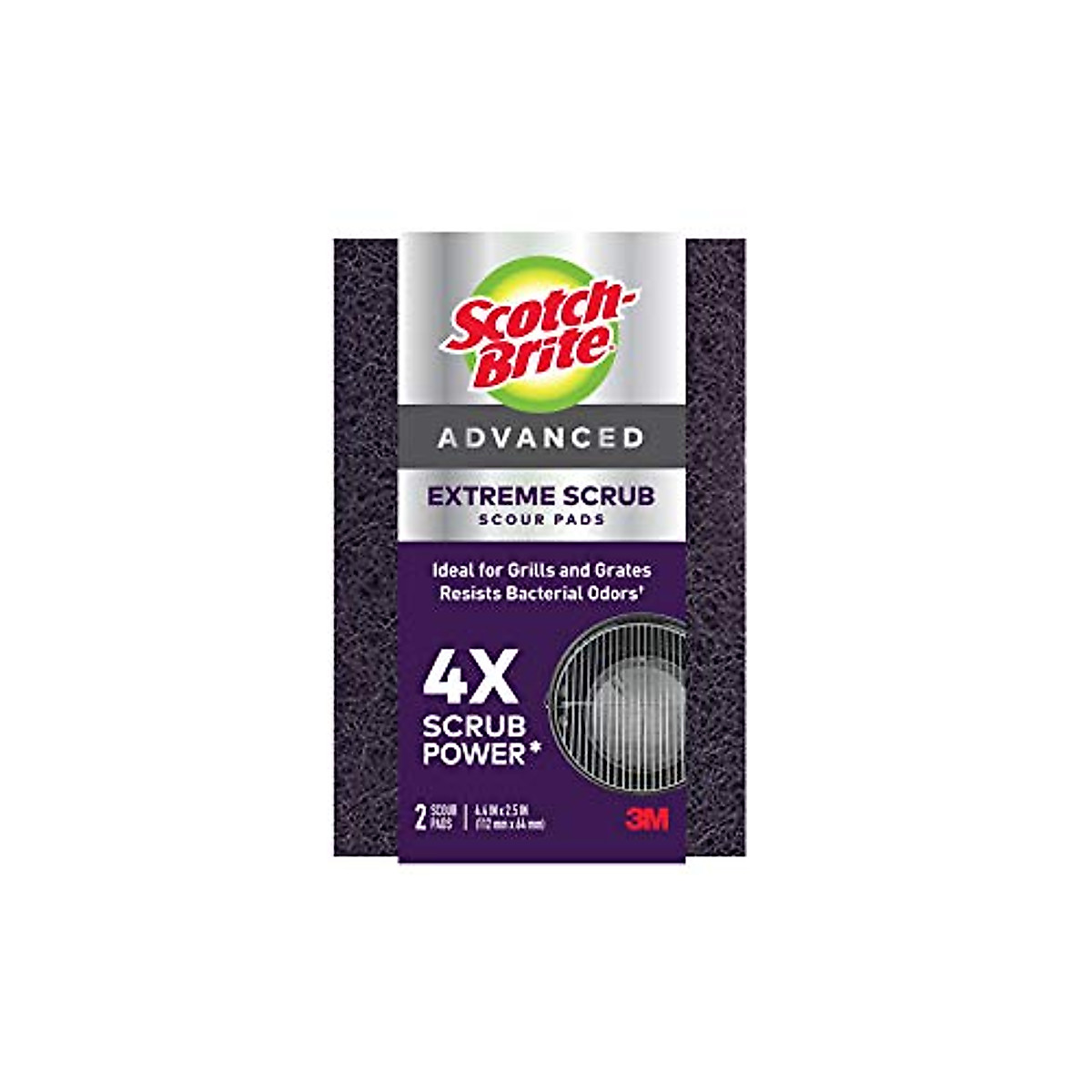 Scotch-Brite Advanced Extreme Scrub, Ideal for Grills and Grates, 12 Scour Pads