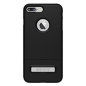 Seidio Surface Case with Kickstand for Apple iPhone 7 Plus and iPhone 8 Plus (Black/Black)