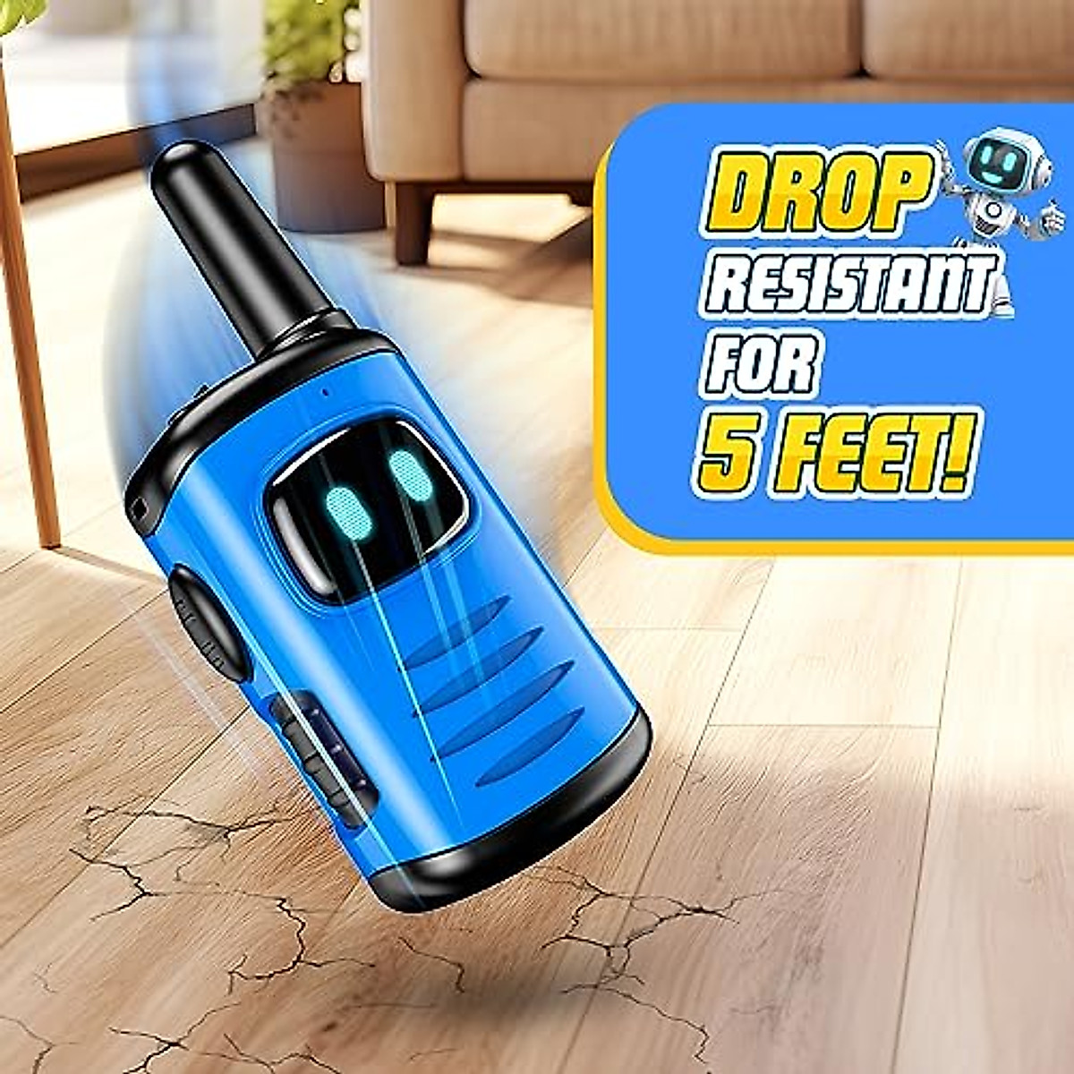 Kids Walkie Talkies Toys for Boys: comedyfun Mini Robots Walkies Talkies 2 Pack Christmas Birthday Gifts for 3 4 5 6 Year Old Boys Toys for 3 4 5 6-8 Year Old Boy Camping Hiking Outdoor Games