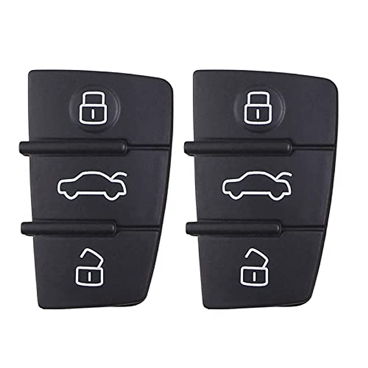 Heart Horse Button Rubber Pad for A-UDI A3 A4 A5 A6 A8 Flip Remote Key Fob Replacement 2pcs