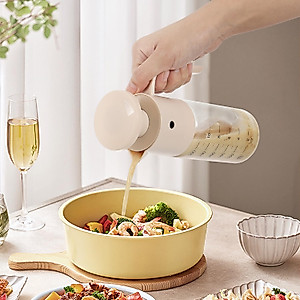 Vucchini Salad Dressing Mixer Bottle Salad Dressing Shaker Cruet Homemade Salad Dressing Container Glass Juice Storage,Pink, 10 oz