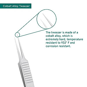 Cobaltima (Cobc0) - 5-CO - Tweezers - Ultra Fine Point - Straight Tapered - Five Star - Cobalt, 0.0394 Height, 0.3930 Wide, 4.25" Length