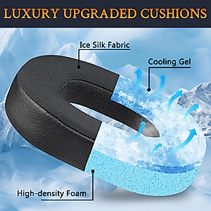 SOULWIT Cooling-Gel Earpads Cushions Replacement for Turtle Beach Stealth 700 Gen 3 (700 Gen3) Wireless Gaming Headset, Ear Pads with Ice Silk Fabric, Noise Isolation Foam