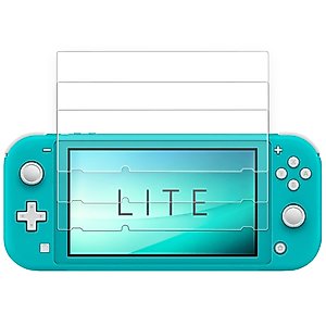 TALK WORKS Screen Protector Compatible with Nintendo Switch Lite - Scratch, Crack, and Shatter Resistant-Ultra-Thin HD Touchscreen Tempered Glass, See-Through Cover & Easy Installation (Pack of 3)