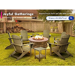 BRIOPAWS Adirondack-Chairs-Set of 2 | Wood Grain | Fire Pit Chair | Oversized | HDPE Plastic | Weather Resistant | for Deck Outdoor Poolside Campfire