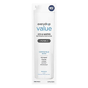 Everydrop Value by Whirlpool Ice and Water Refrigerator Filter 4, EVFILTER4, Single-Pack