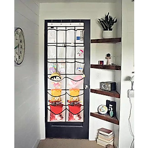 TidyMaster Extra Large Hanging Crystal Clear Over Door Shoe Organizers, Closet Shoe Organizer Shoe Rack Organizer Shoe Storage, 12+6Pockets, 4Hooks, white (59"x 21.6")