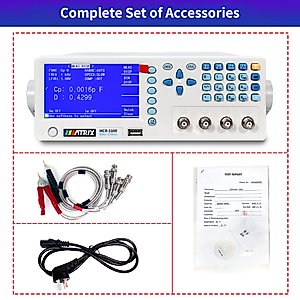 MATRIX LCR Meter, Capacitance Meter 40Hz-100kHz, Inductance Meter Accuracy 0.1%, Digital Multimeter with 32-Bit Core Processor, Electronic Component Tester 30Ω/100Ω Two Output Resistance, MCR-5100
