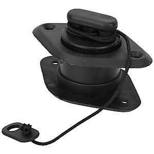 Black PVC Plastic Drain Valve with Rope Lightweight Easy to Operate Drain Valve for Inflatable Boats Fishing Boat Kayak Replaceable Accessory