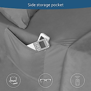 Air Mattress Queen Sheet Set Deep Pocket Queen Sheets - 4 Piece Bed Sheets Queen Size Fade Resistant Fits 16in to 24in Pillow Top Air Bed Mattress - Grey