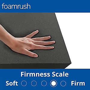 FoamRush 0.5" x 24" x 72" Charcoal High Density Upholstery Foam Cushion, Upholstery Sheet, Foam Padding, Seat Replacement, Wheelchair Seat & Chair Cushion Replacement, Square, Made in USA