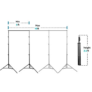 8.5 X 10FT/2.6 X 3M Background Stand Support System Kit with Carrying Case for Clamps and Canvas,for Photo Video Shooting