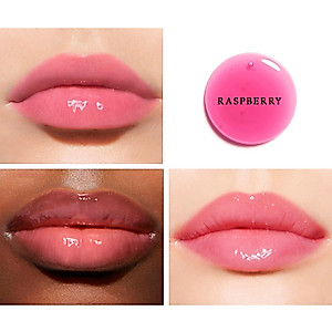 MIVELLI Lip Glow Oil Tinted Lip Oil Moisturizing, Hydrating, Non-Sticky Lip Stain, Gift, Plumping Lip Gloss for Dry Lips with Fruit Extract (Raspberry Tinted With Stain)