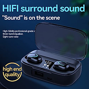 Wireless Earbuds Headphones Bluetooth 5.2 Ear buds with Mic Smart Noise Reduction LED Display Fast Charging Case Touch Control Bluetooth Earphones In Ear Earbuds Wireless Earphone, for Sport and Work