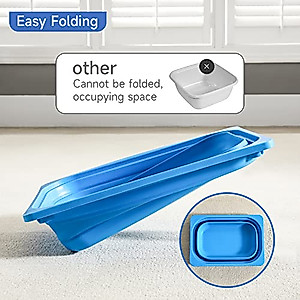 Beright Collapsible Storage Bin, Wash Basin Folding Dish Tub Sink, Space Saving for Dishing, Fruit, and Camping, Hiking and Home, 1 Pack, Blue, Small