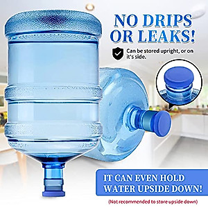 5 Gallon Water Bottle Caps Pack of 6, Silicone Replacement Caps for 5 Gallon Water Jug Reusable, No Spill 5 Gallon Water Jug Lids Leak Proof Fit 55mm Bottles