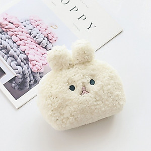 FIDA&MOON Fida&Moon Girls Cute Rabbit Coin Purse Fluffy Mini Cosmetic Wallet with Zipper