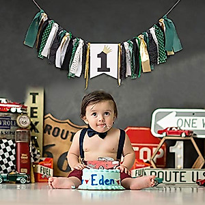 Wild One 1st Birthday Banner - Green and Black Wild One Birthday Decorations for Child’s 1st Birthday Party - Wild One Cake Smash Backdrop (Green Wild ONE)