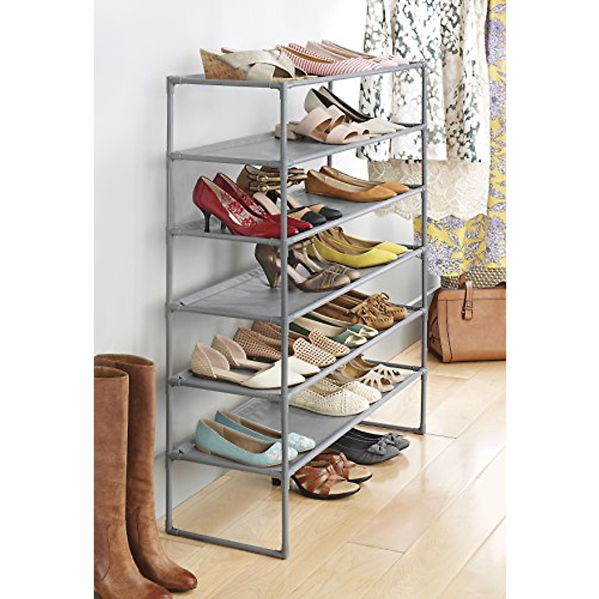 Whitmor Spacemaker 6-Tier Shelves, Gunmetal