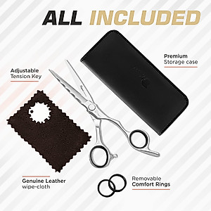Professional Hair Scissors 6 Inch with Extremely Sharp Blades, VG10 Super Steel Hair Cutting Scissors, 3D Convex Edge, Super Durable, Smooth Motion & Fine Cut, Barber Scissors with Elegant Case…