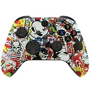 MODDEDZONE Custom Wireless UNMODDED Controller for Xbox One S/X and PC with Exclusive and Unique Designs - The Perfect Gaming Gift for Enthusiasts, Expertly Crafted in the USA Sticker Bomb