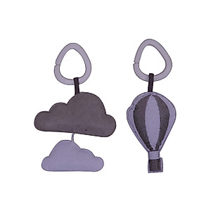 Bacati Clouds in The City Baby Play Gym with Mat, White/Grey