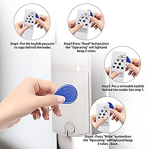 Handheld RFID ID Card Copier, 125kHz EM4305 RFID Proximity ID Card Reader/Writer/Duplicator, 10Pcs Writable 125kHz RFID Key Fob+10Pcs Contactless 125kHz RFID Proximity Smart Card