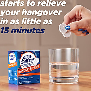 Alka-Seltzer Hangover Relief Tablets, Fast Relief Starts In About 15 Minutes for Headaches, Body Aches & Mental Fatigue, Bachelorette & Bachelor Party Packs 60 Count (3 Boxes, 20 Tablets Each)