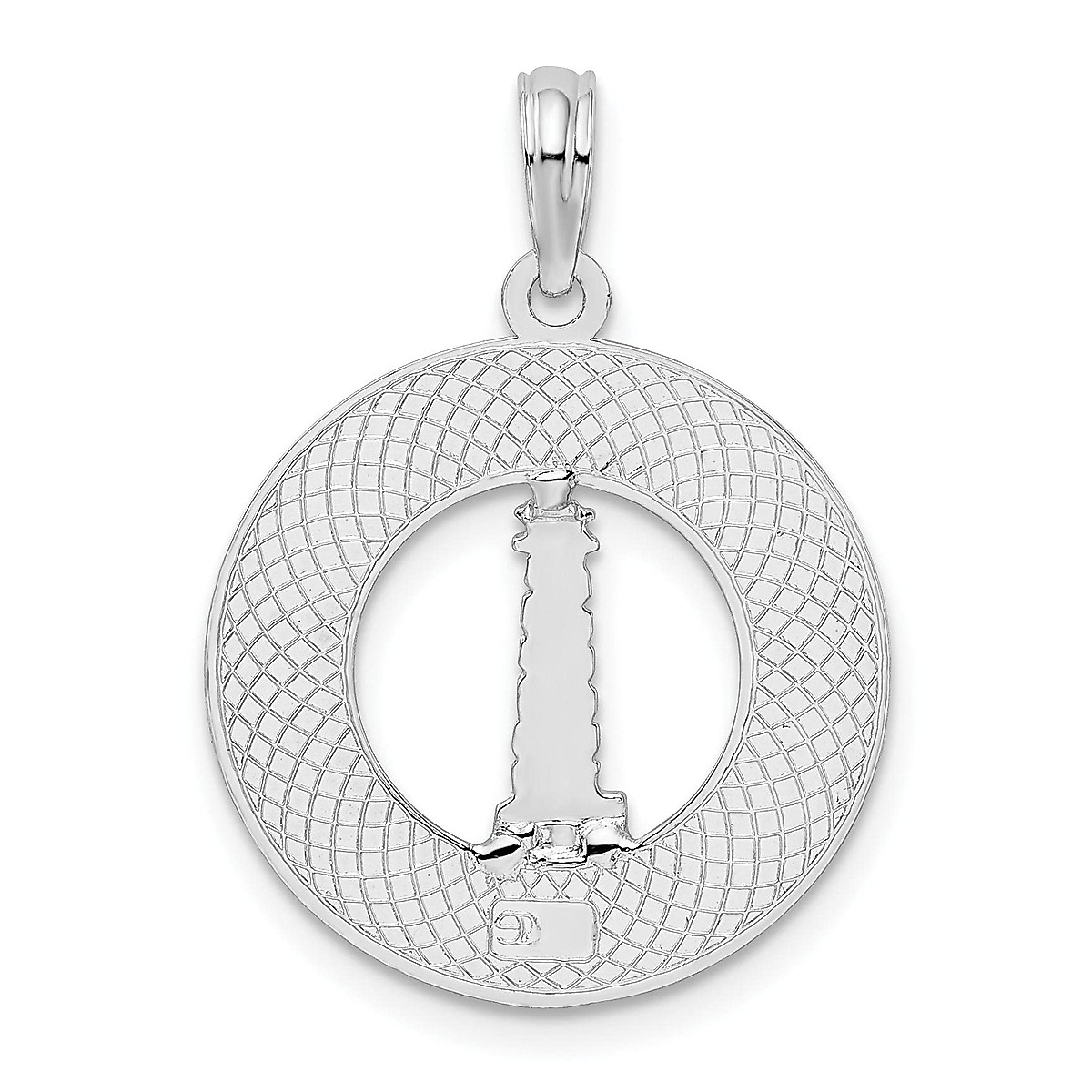 Million Charms 925 Sterling Silver Travel Charm, Polish St. Augustine with and Lighthouse Circle Pendant