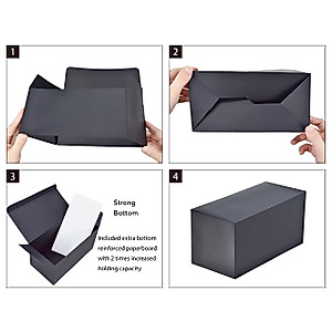 HUAPRINT Black Gift Box,Gift Boxes with Lids 9x4.5x4.5inch,24pcs Paper Gift Box Bulk,Rectangle Gift Boxes for Presents,Birthday,Bridesmaid Proposal,Groomsmen Engagements,Baby Showers, Christmas,Wedding Party Favor,Crafting Cupcake,Holidays