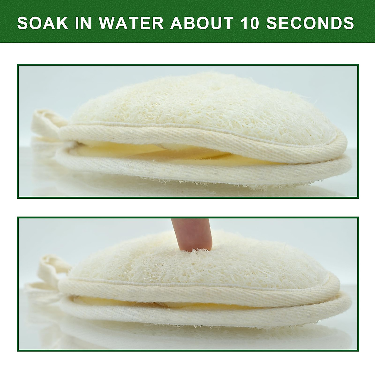 CROVIN Natural Loofah Exfoliating Body Scrubber, Made with Natural Shower Loofah Sponge for Men and Women’s SPA (Pack of 2)