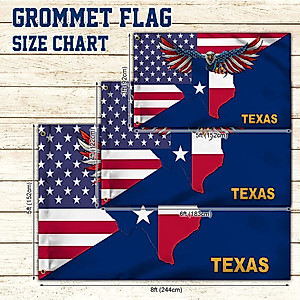 Texas Eagle Behind American Flag, American Eagle Veteran Flag, 3x5 Double 3x5inch